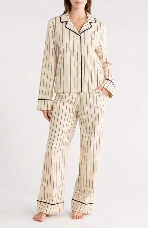 REFORMATION Coco Long Sleeve Pajamas - Almond Stripe