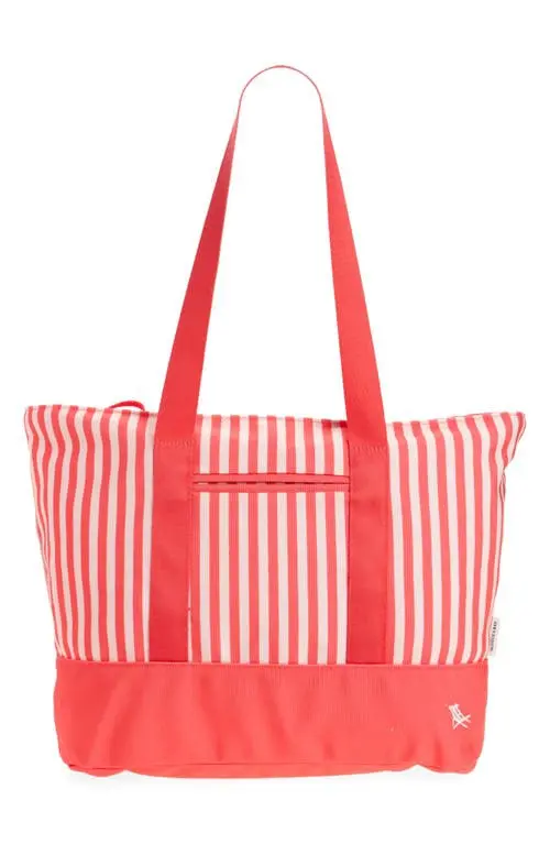 DOCK AND BAY Stripe Canvas Beach Tote - Raspberry Road
