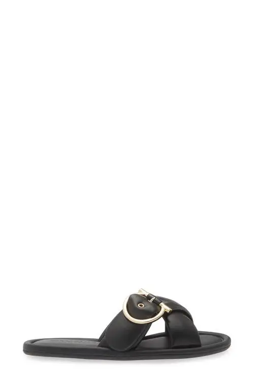 FERRAGAMO Elyzia Gancio Buckle Slide Sandal - Black