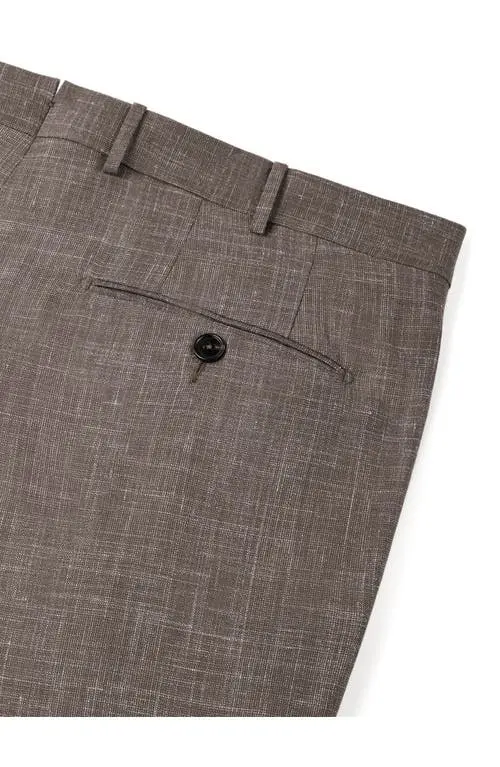 Zegna Flat Front Wool Trousers