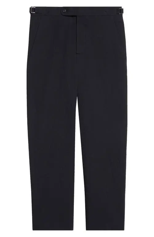 BODE Side Buckle Seersucker Trousers - Dark Navy