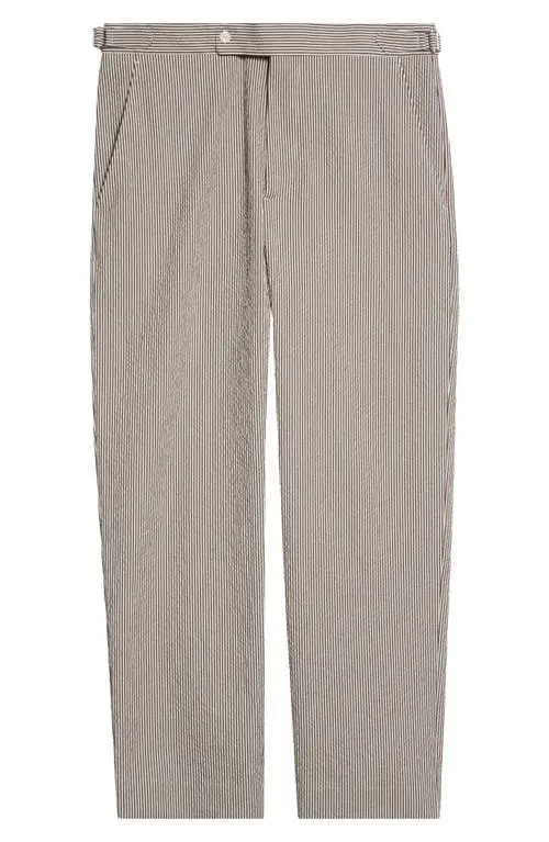 BODE Café Stripe Seersucker Trousers - Brown White