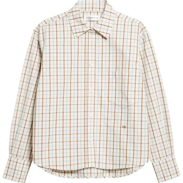 Victoria Beckham Ellys Check Cotton Poplin Shirt - Multi/white Check