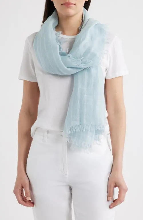 Eileen Fisher Stripe Organic Linen Scarf - Breeze