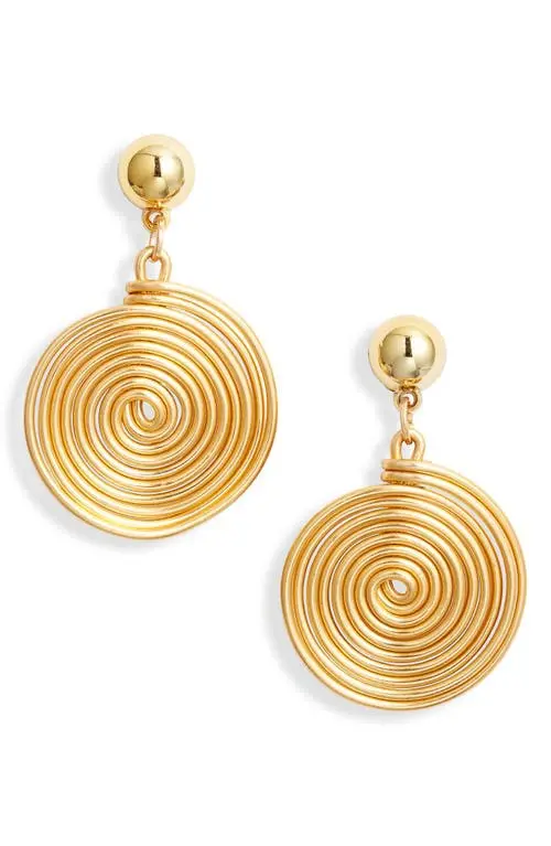 KENNETH JAY LANE Swirl Drop Earrings - Gold