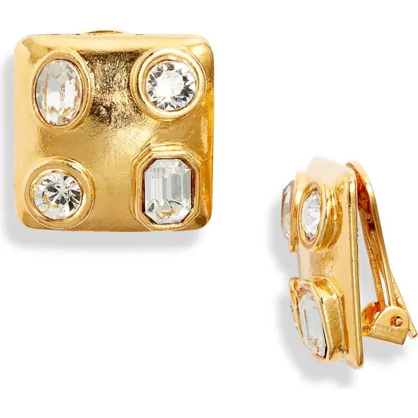 KENNETH JAY LANE Pavé Stud Earrings - Gold