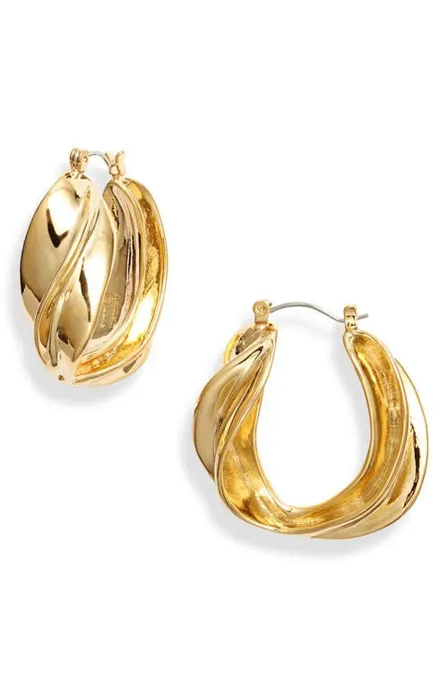 KENNETH JAY LANE Twist Hoop Earrings - Gold