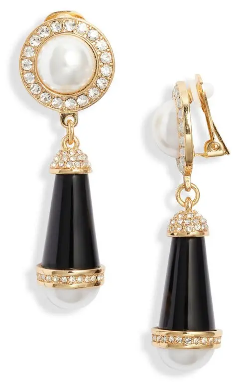 KENNETH JAY LANE Resin Pendant Drop Earrings - Polished Gold