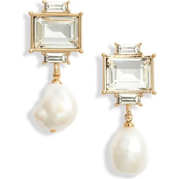 KENNETH JAY LANE Faux Pearl Drop Earrings - Gold