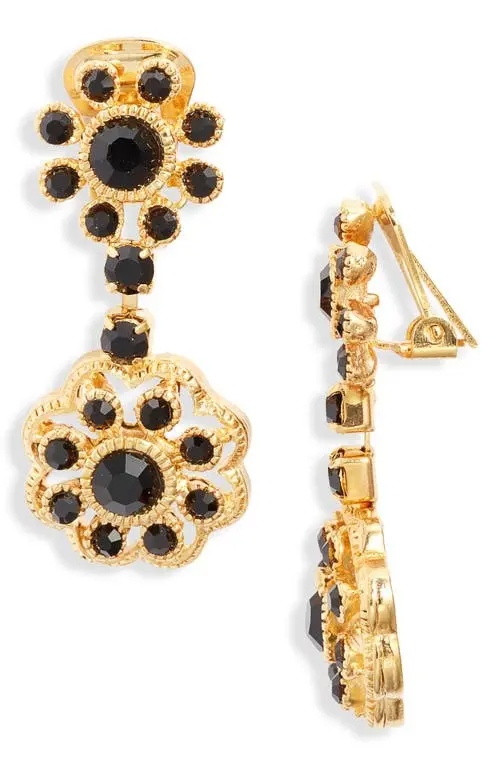 KENNETH JAY LANE Flower Cluster Drop Earrings - Gold