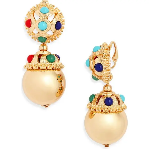 KENNETH JAY LANE Clip-on Drop Earrings - Gold