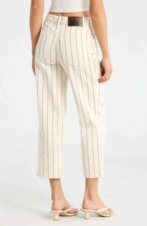 CITY BLUES Stripe Straight Leg Jeans