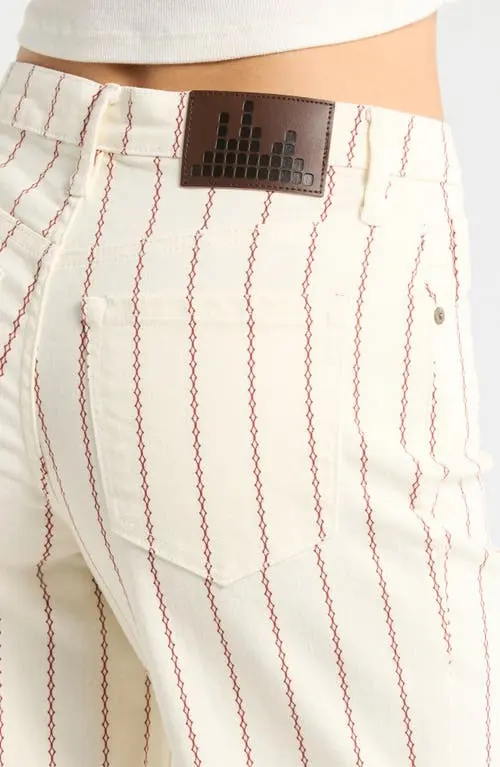 CITY BLUES Stripe Straight Leg Jeans