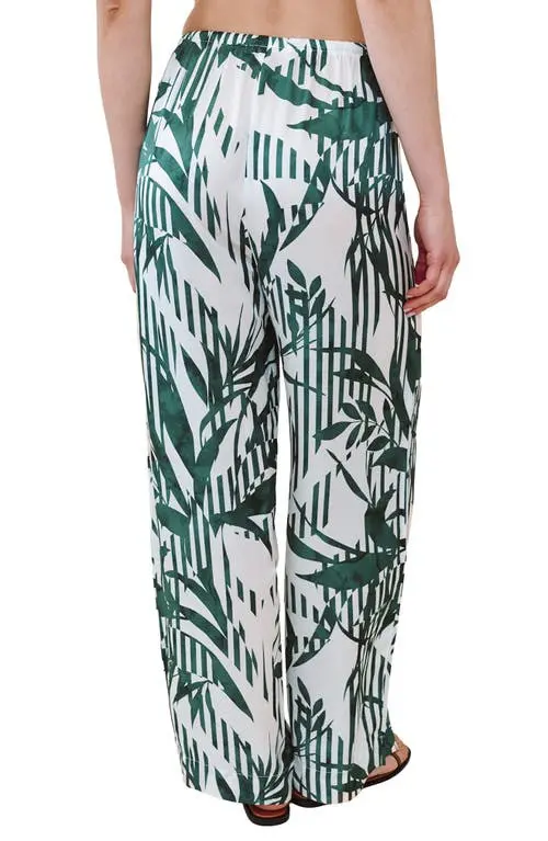 Bella Dahl Abstract Leaf Print Wide Leg Pants