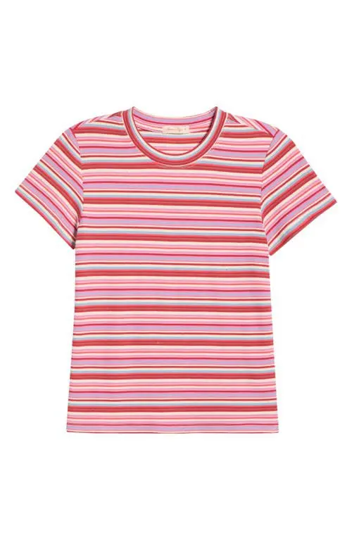 Marine Layer Lexi Stripe Ribbed T-shirt - Pink Stripe
