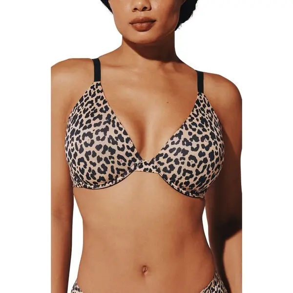THIRDLOVE Zero Edge Plunge Underwire Bra - Leopard