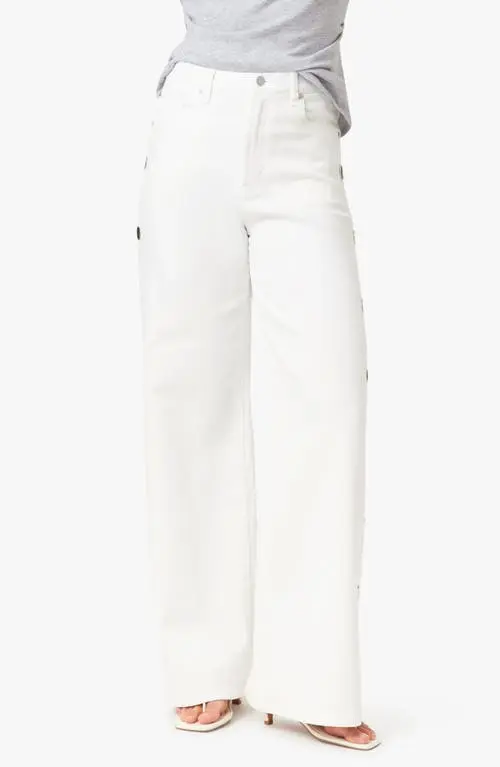 Habitual Gemma Studded Wide Leg Jeans - White
