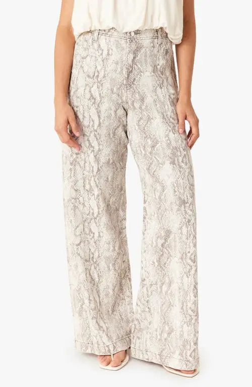 Habitual Aiden Snakeskin Print Wide Leg Jeans - Snake Print