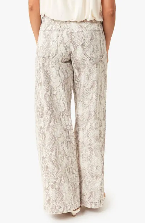 Habitual Aiden Snakeskin Print Wide Leg Jeans