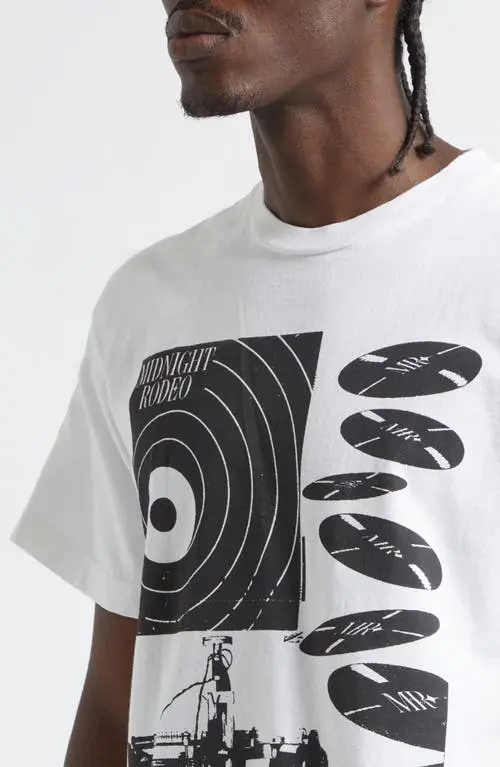MIDNIGHT RODEO Record Graphic T-shirt - White