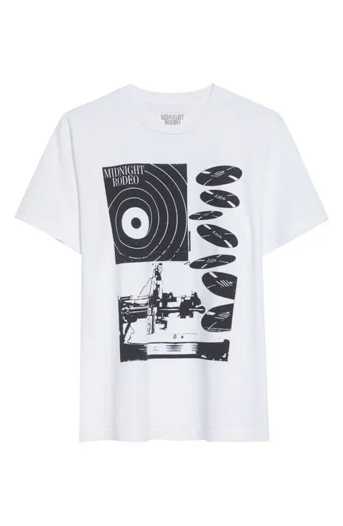 MIDNIGHT RODEO Record Graphic T-shirt - White