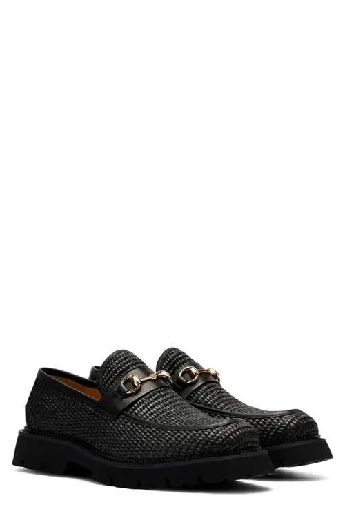 MARC NOLAN Blake Bit Loafer - Black Raffia