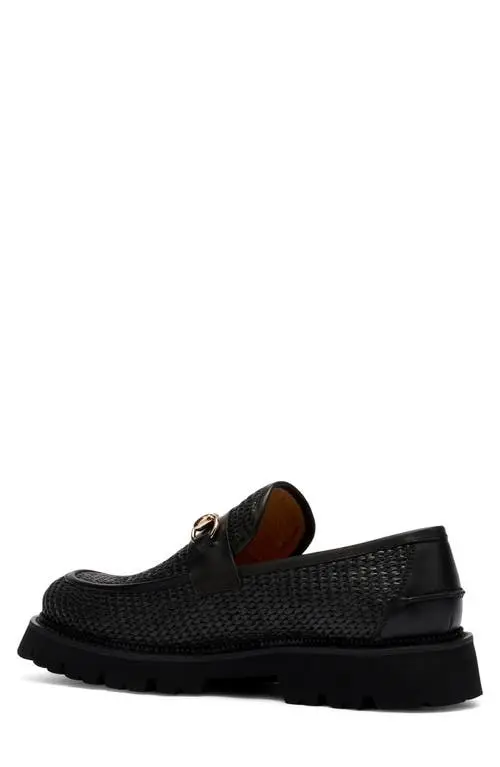 MARC NOLAN Blake Bit Loafer - Black Raffia