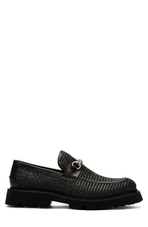 MARC NOLAN Blake Bit Loafer - Black Raffia