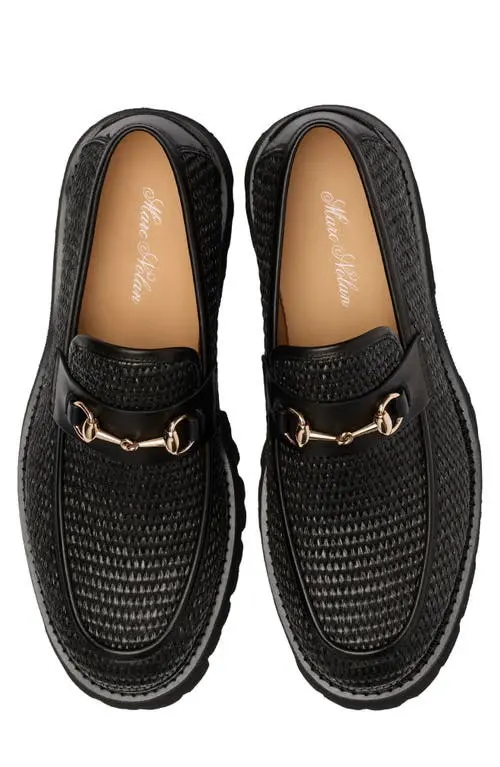 MARC NOLAN Blake Bit Loafer - Black Raffia