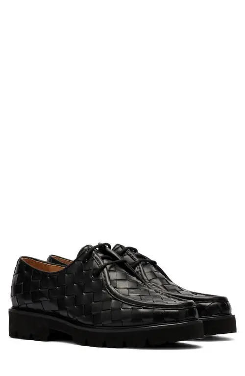 MARC NOLAN Montana Woven Leather Loafer - Black Woven