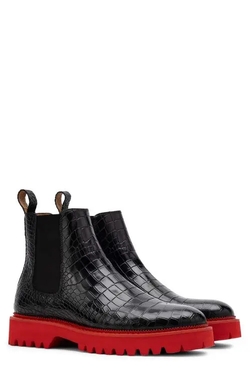 MARC NOLAN Dax Chelsea Boot - Black/red