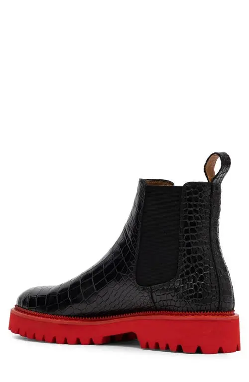 MARC NOLAN Dax Chelsea Boot - Black/red