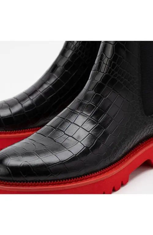 MARC NOLAN Dax Chelsea Boot - Black/red