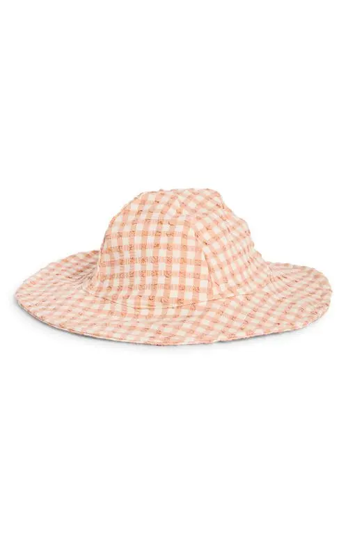 QUINCY MAE Gingham Sun Hat - Melon