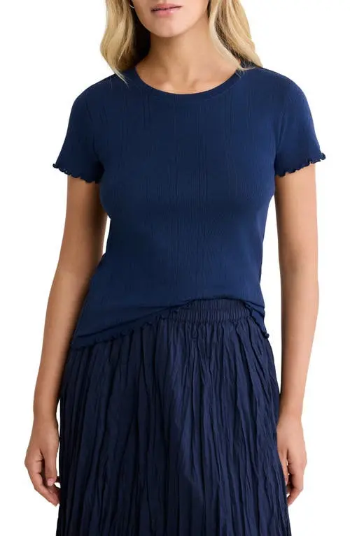 NZ BY NIC AND ZOE Pointelle Rib T-shirt - Ink