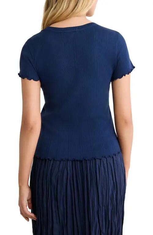 NZ BY NIC AND ZOE Pointelle Rib T-shirt - Ink