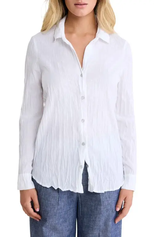 NIC+ZOE Core Cotton Long Sleeve Button-up Shirt - Paper White