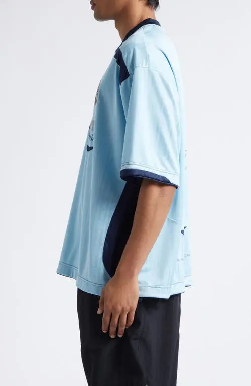 Martine Rose Oversized Soccer Jersey - Blue Light