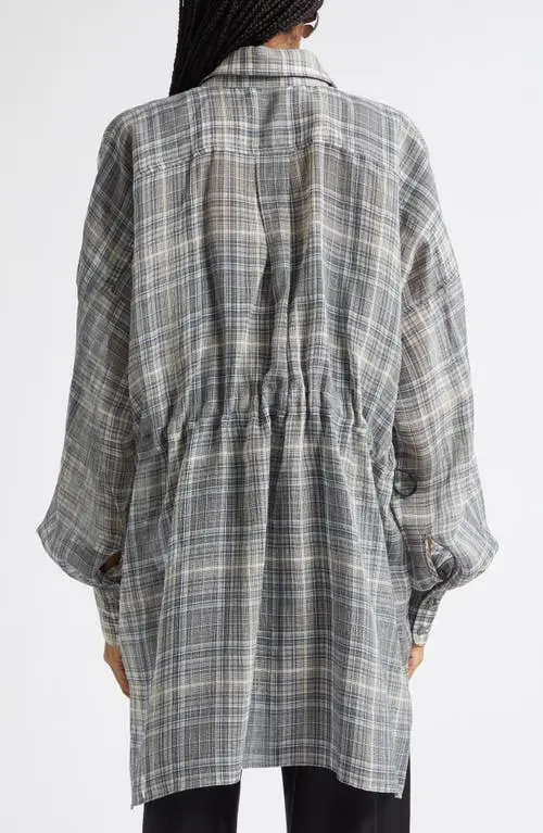 Coperni Check Zero Waste Cotton Button-up Shirt - Grey