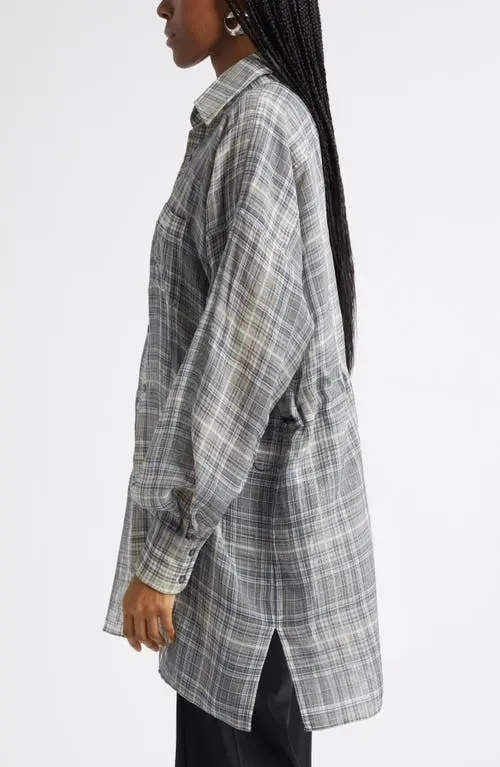 Coperni Check Zero Waste Cotton Button-up Shirt - Grey