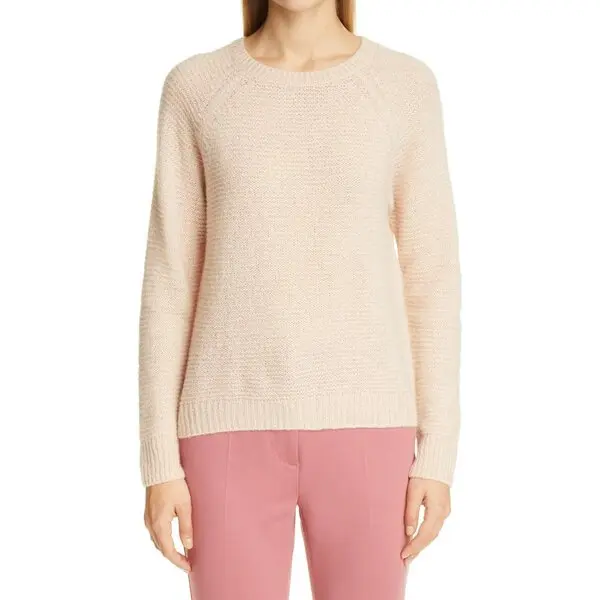 Max Mara Kiku Links Stitch Cashmere & Silk Sweater - Cipria