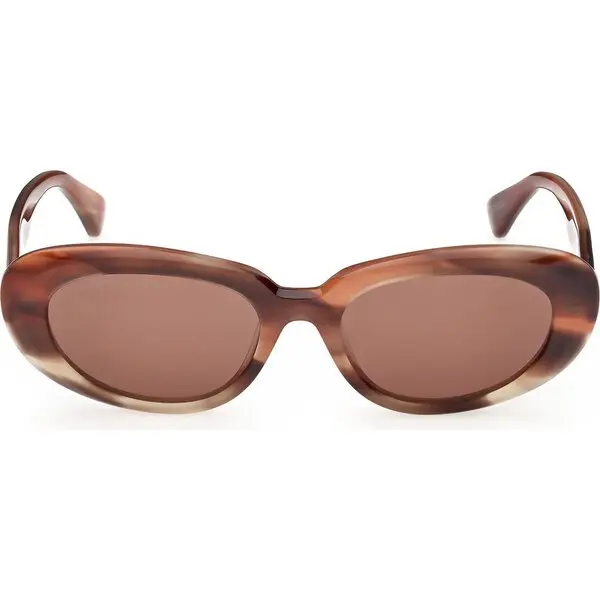 Max Mara 53mm Oval Sunglasses - Caramel