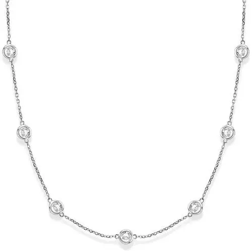 ALLUREZ Lab Diamond The Yard Station Necklace - White Gold