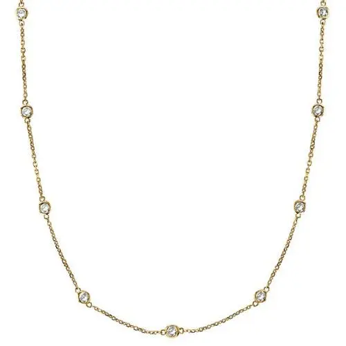 ALLUREZ Diamond Station Necklace 14k - Yellow Gold