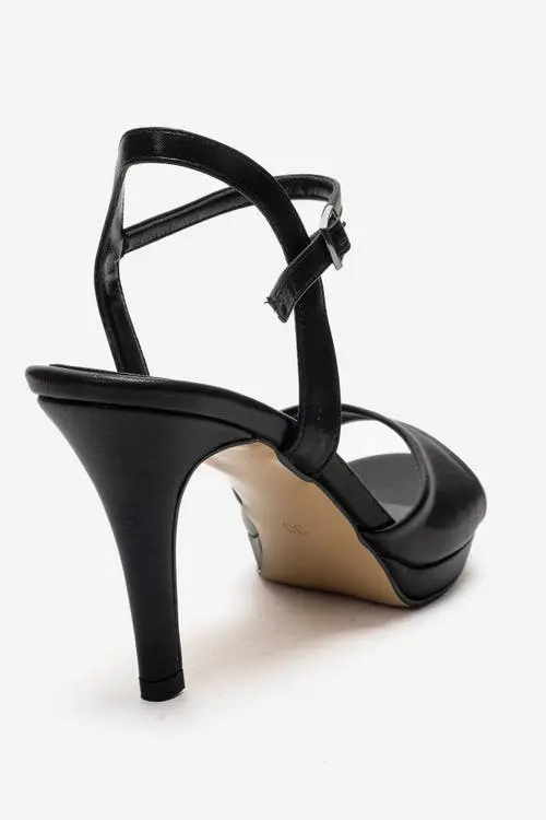 PROLOGUE SHOES Poise Stiletto Sandal - Black
