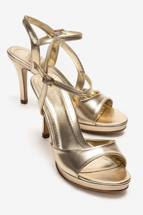 PROLOGUE SHOES Poise Stiletto Sandal - Gold