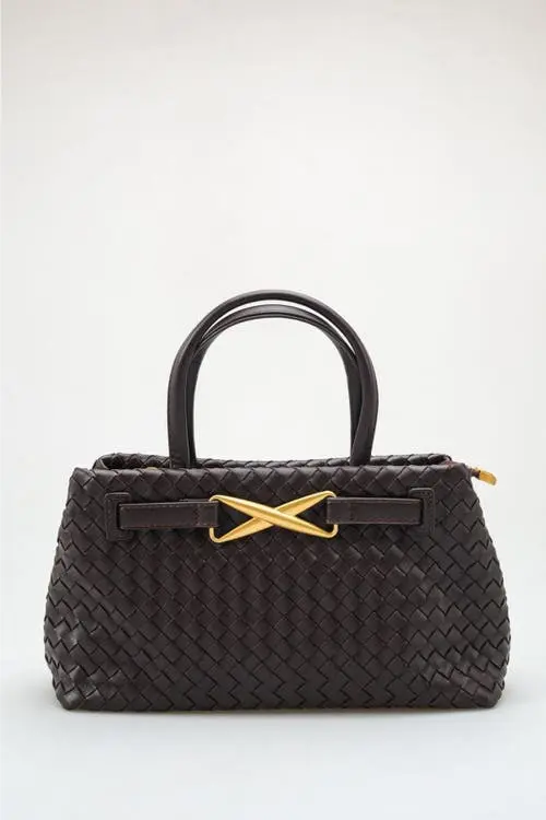 PROLOGUE SHOES Woven Top Handle Bag - Brown