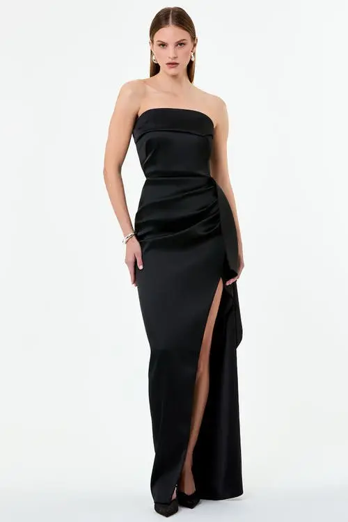 NICHOLAS Erelyn Strapless Gown - Black