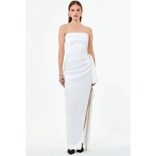 NICHOLAS Erelyn Strapless Gown - Pearl