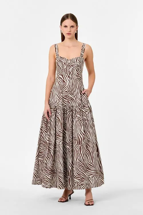 NICHOLAS Valeria Midi Dress - Striata Print